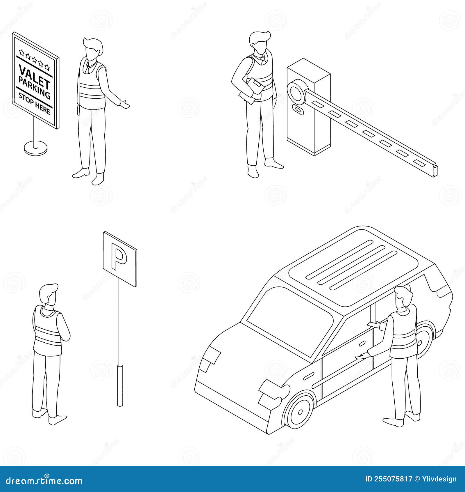 Outline Valet Icon. Flat Outline Style Drawing Pictogram Isolated On ...