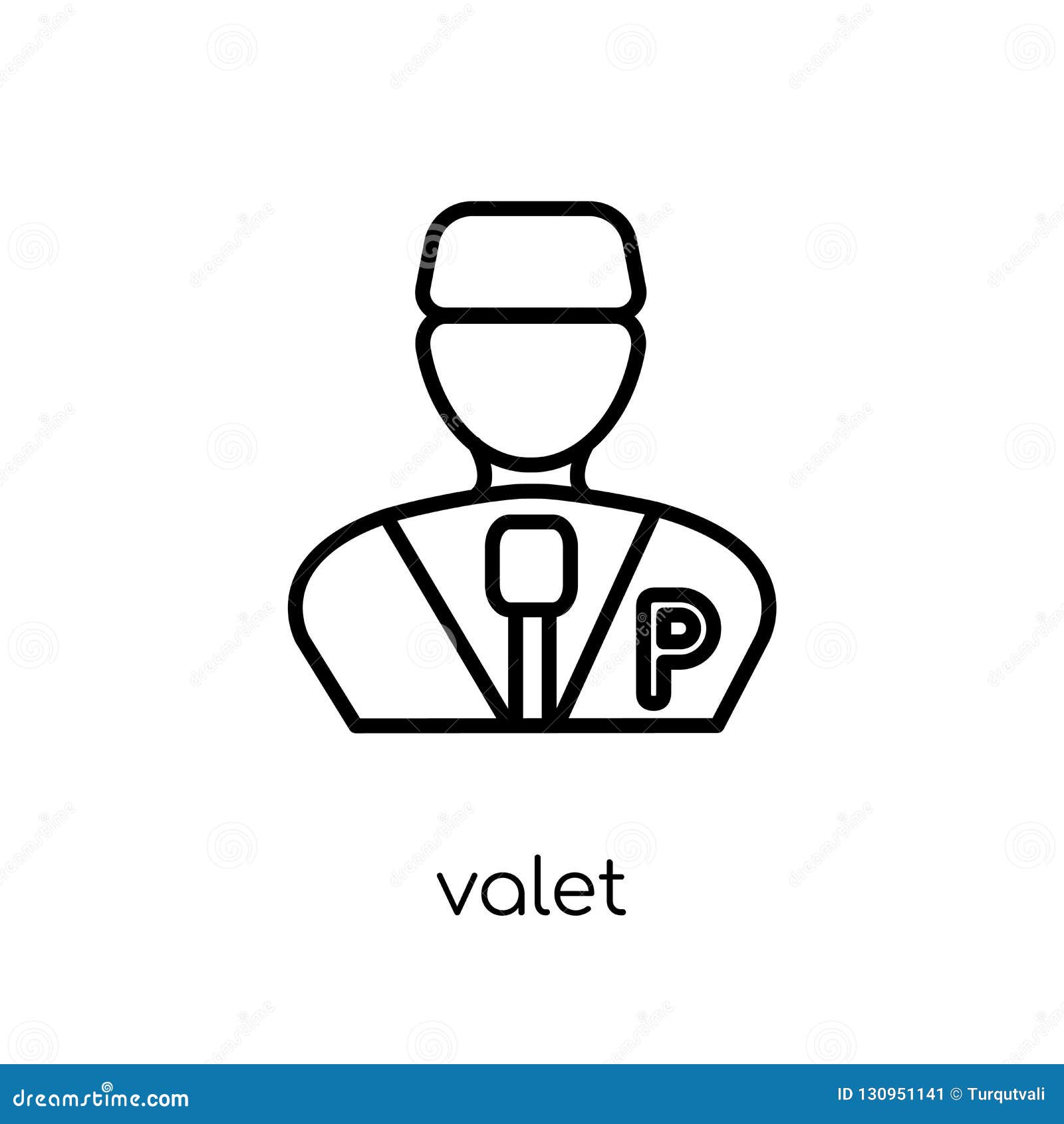 Valet Icon. Trendy Modern Flat Linear Vector Valet Icon on White Stock ...