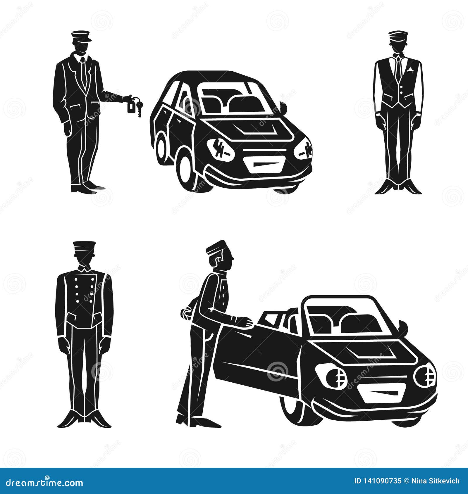 Valet Icons Set, Simple Style Stock Vector - Illustration of money ...