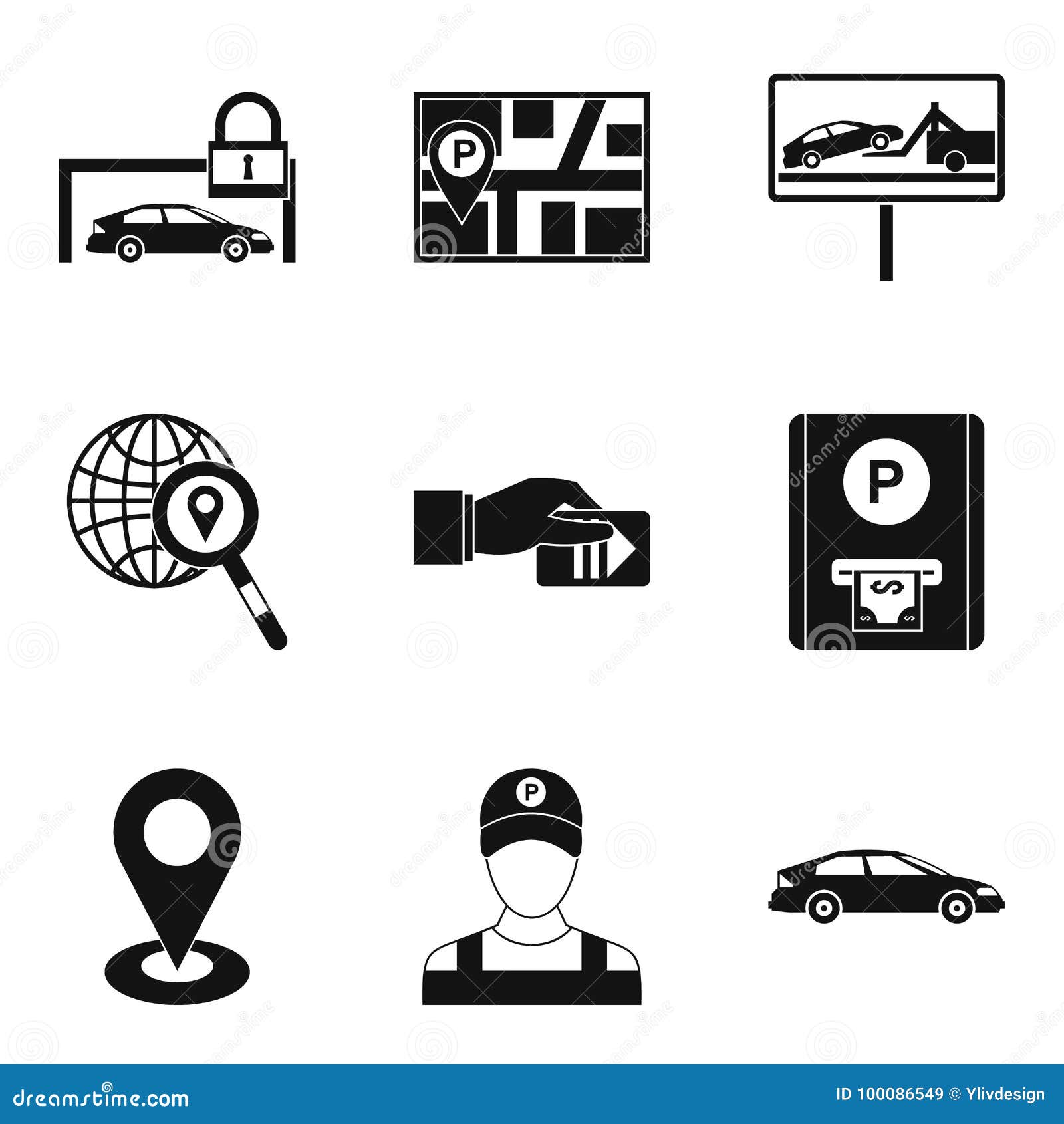 Valet Icons Set, Simple Style Stock Vector - Illustration of pump ...