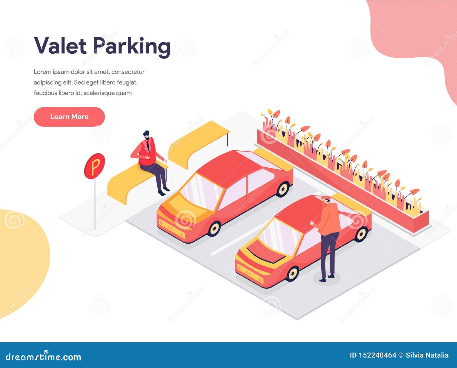 Valet Parking Illustration Concept. Isometric Design Concept of Web ...