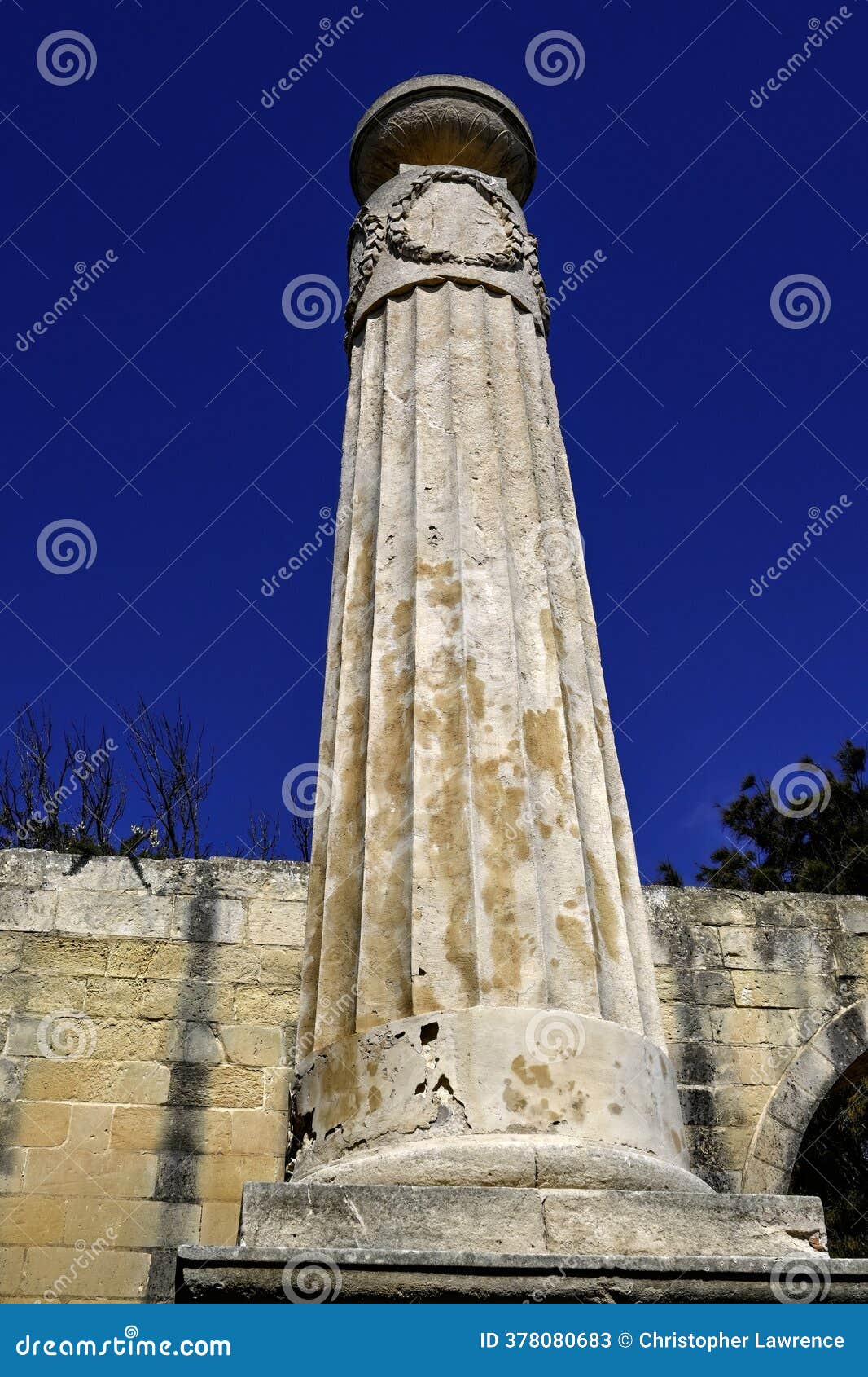 A Stone Column In A Corner Of Japanese Garden In Kyoto With Japanese ...