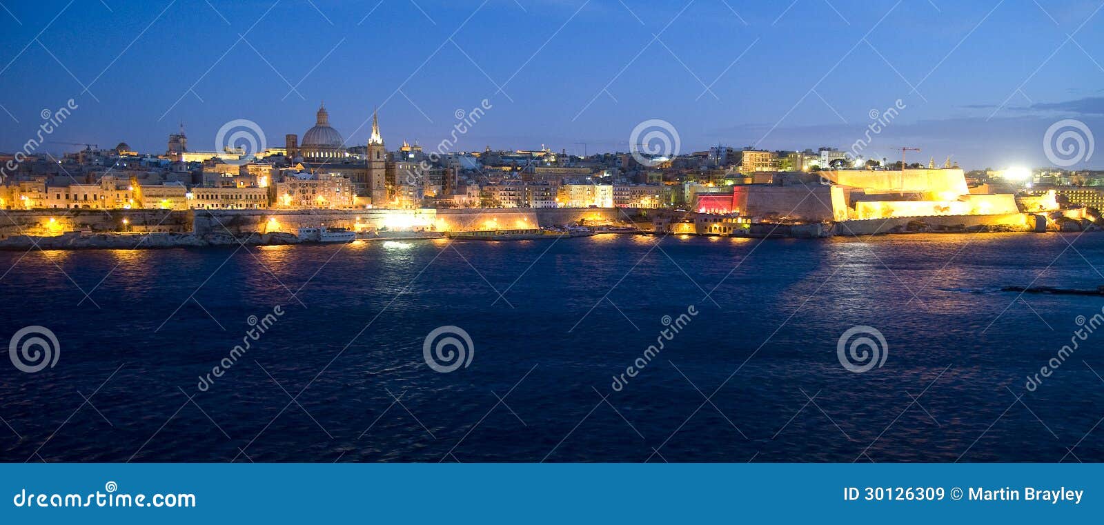 Valetta at night. Malta stock image. Image of malta, light - 30126309
