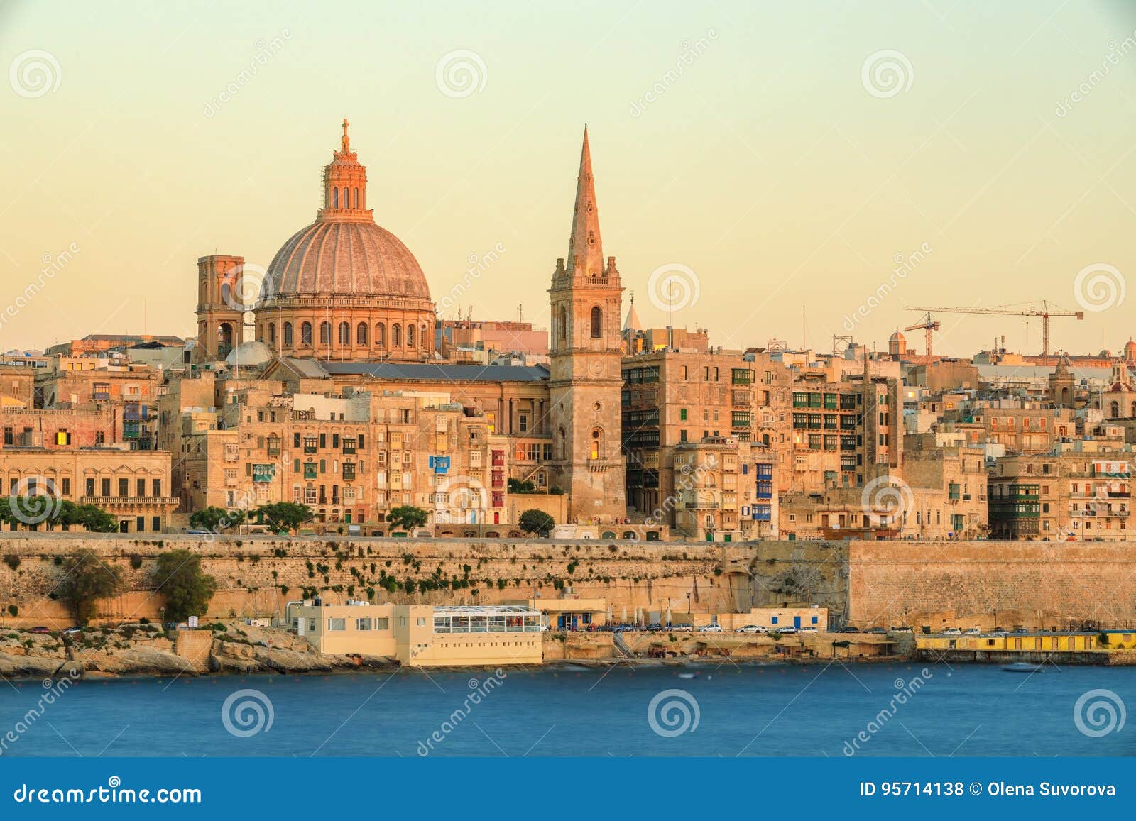 Valetta sunset stock photo. Image of travel, touristic - 95714138