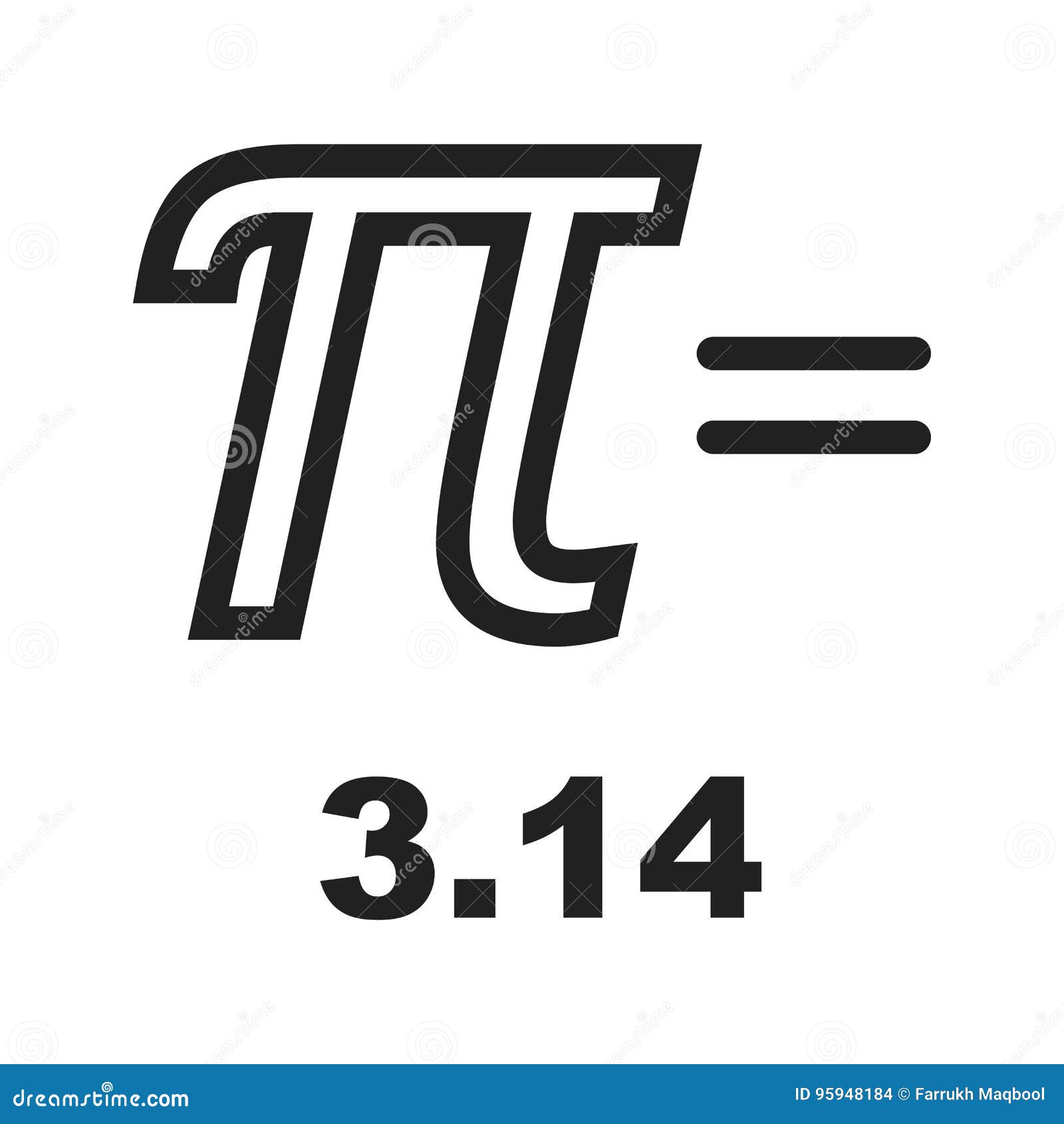 Valeur de pi illustration de vecteur. Illustration du formule - 95948184