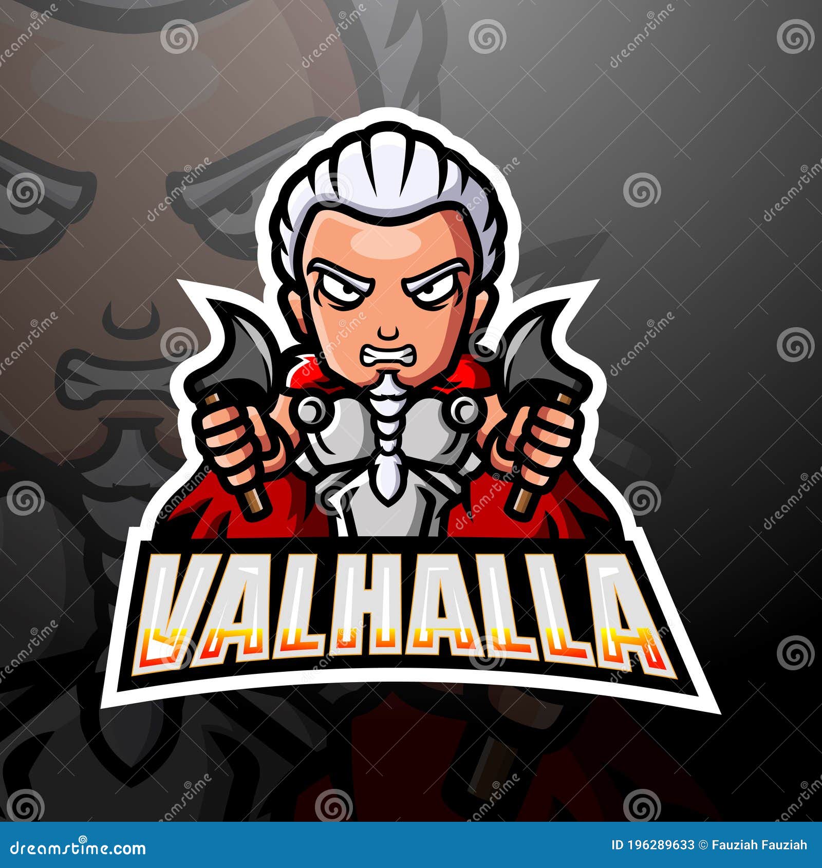 Valhalla Mascot Esport Logo Design Vector Illustration | CartoonDealer ...