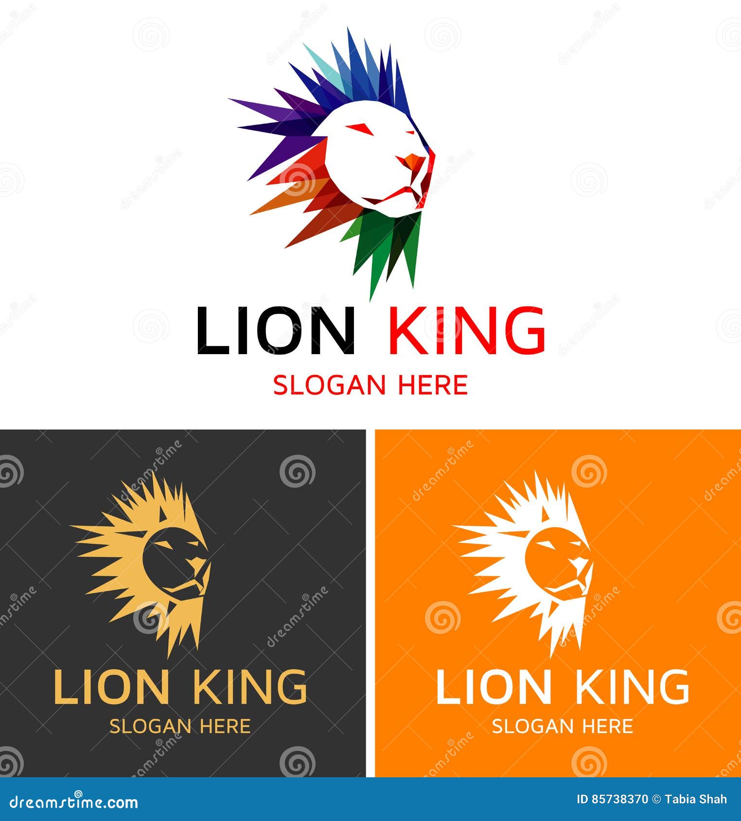 Valiant Lion King Logo stock vector. Illustration of geometric - 85738370