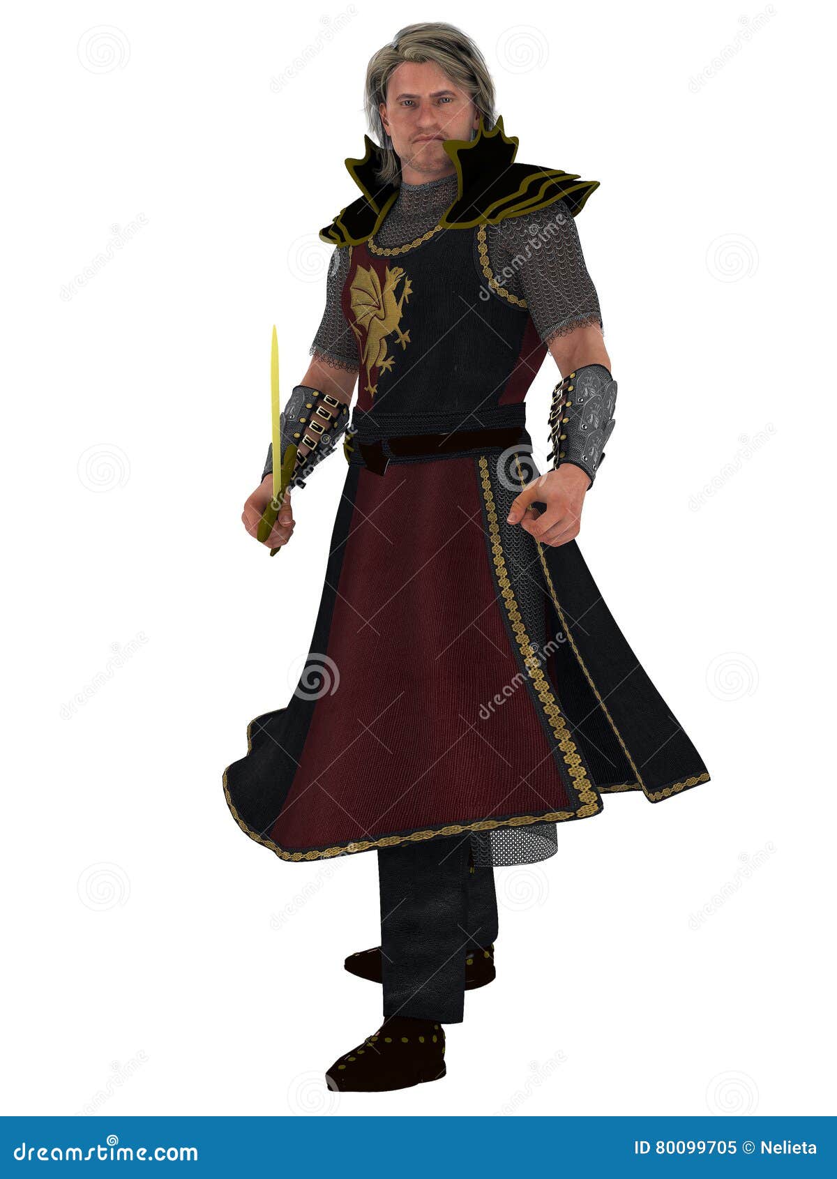 Valiant with sword stock illustration. Illustration of brave - 80099705