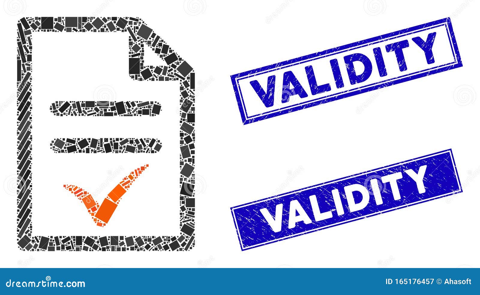 Valid Document Mosaic and Distress Rectangle Validity Stamps Stock ...