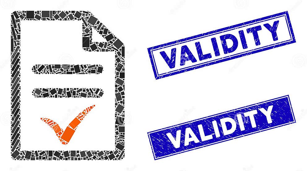 Valid Document Mosaic and Distress Rectangle Validity Stamps Stock ...