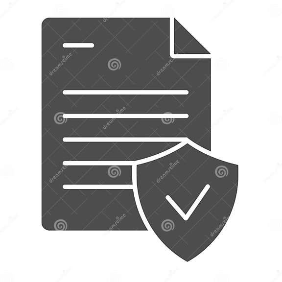 Valid Document Solid Icon. Approved Document Vector Illustration ...