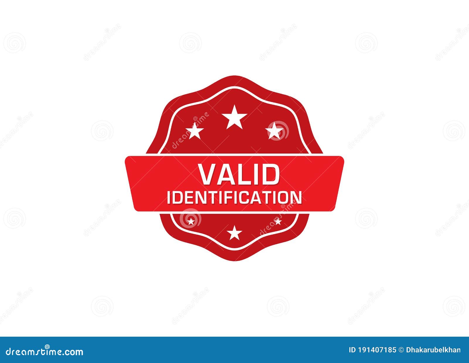 Valid Identification Label Sticker, Valid Identification Badge Sign ...