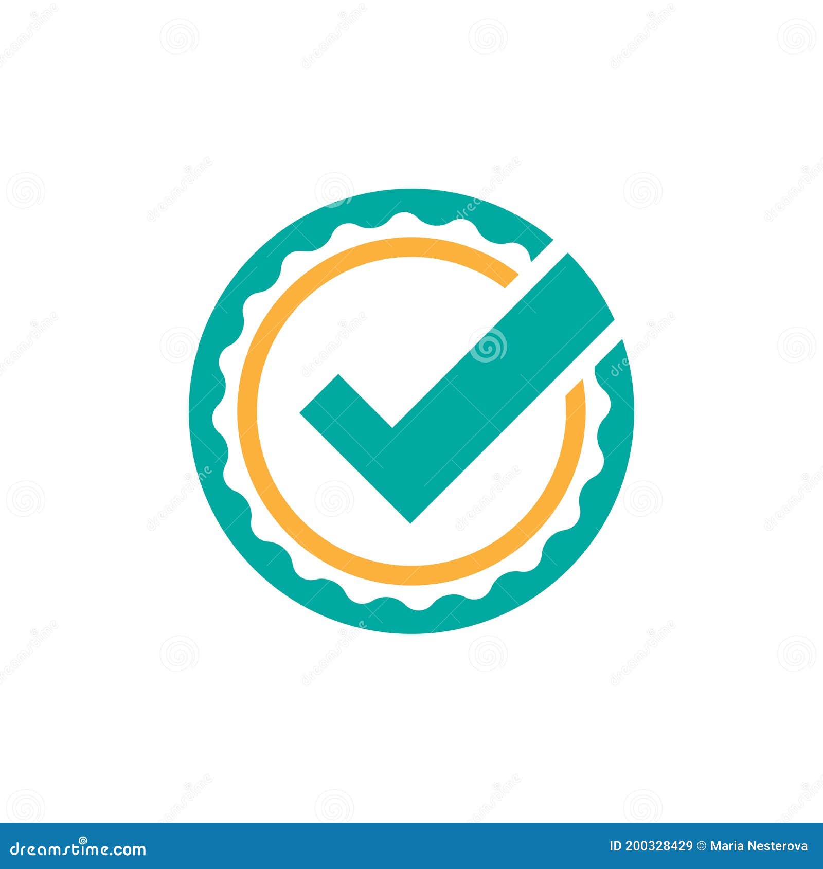 Valid Seal Icon. Blue Circle with Ribbon Outline and Blue Tick Stock ...