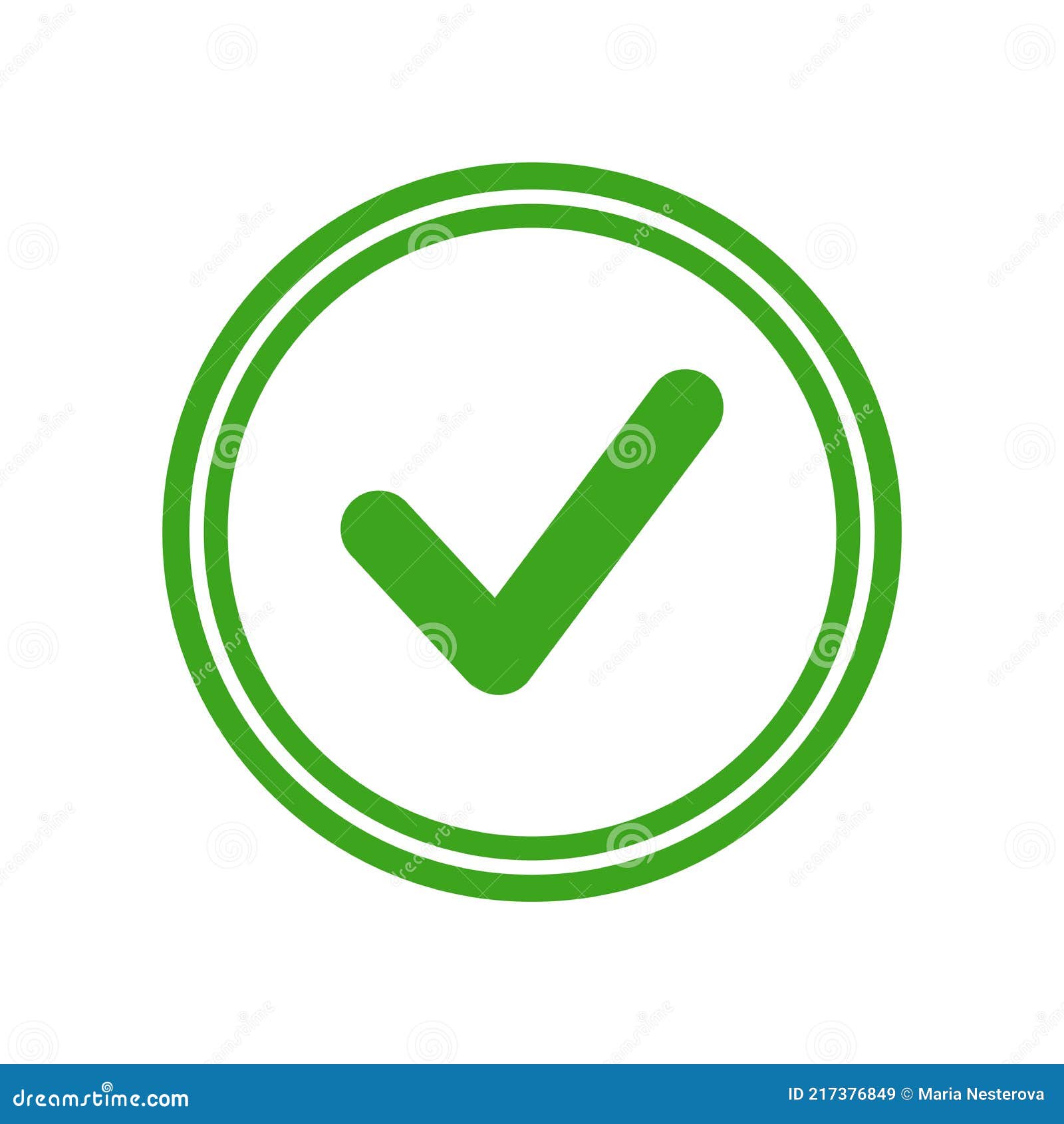 Valid Seal Icon. Green Circle with Green Tick. Flat OK Sticker Icon ...