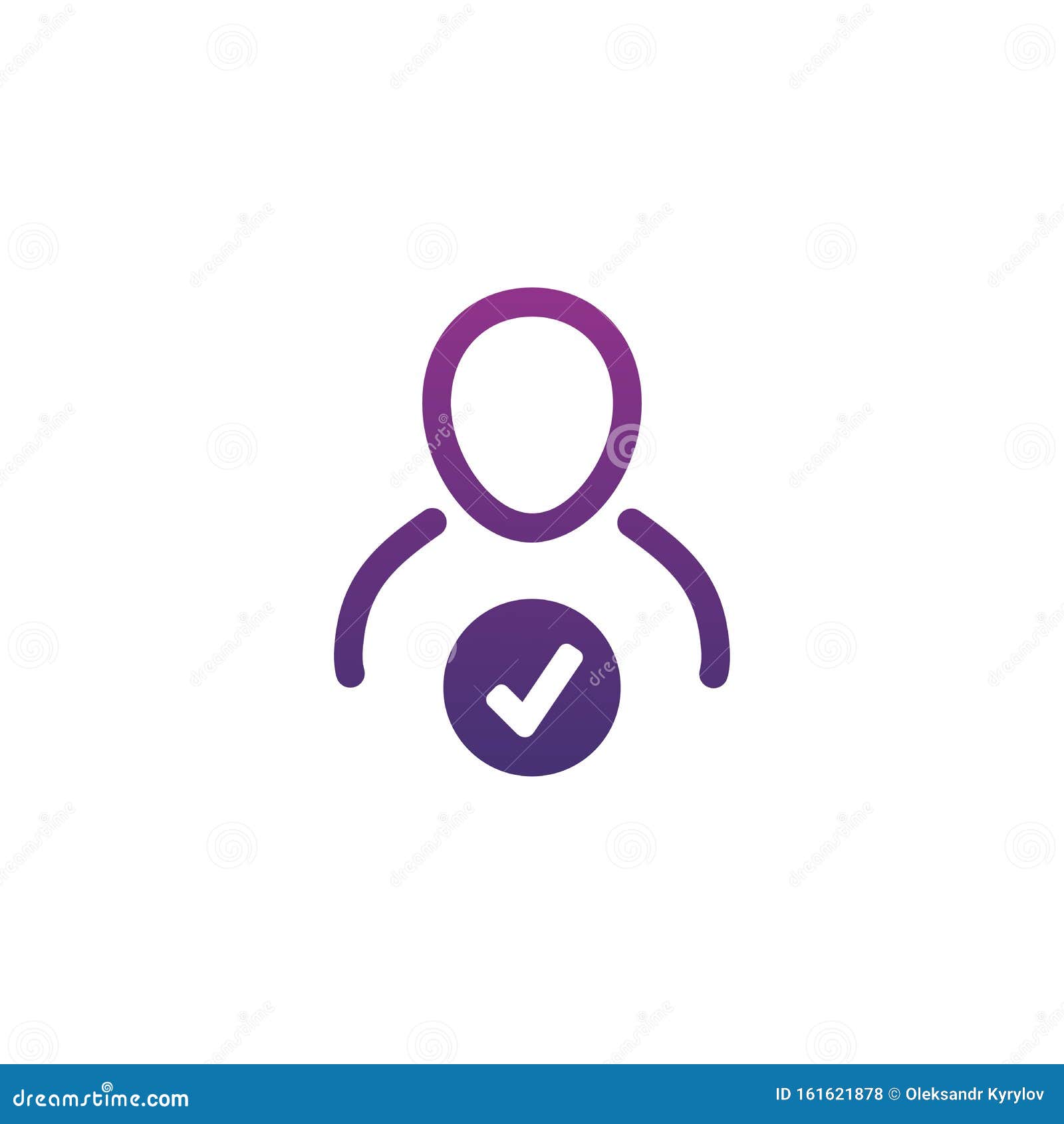 Valid User Icon. Flat Gray Iconic Symbol. Checkmark. Vector ...