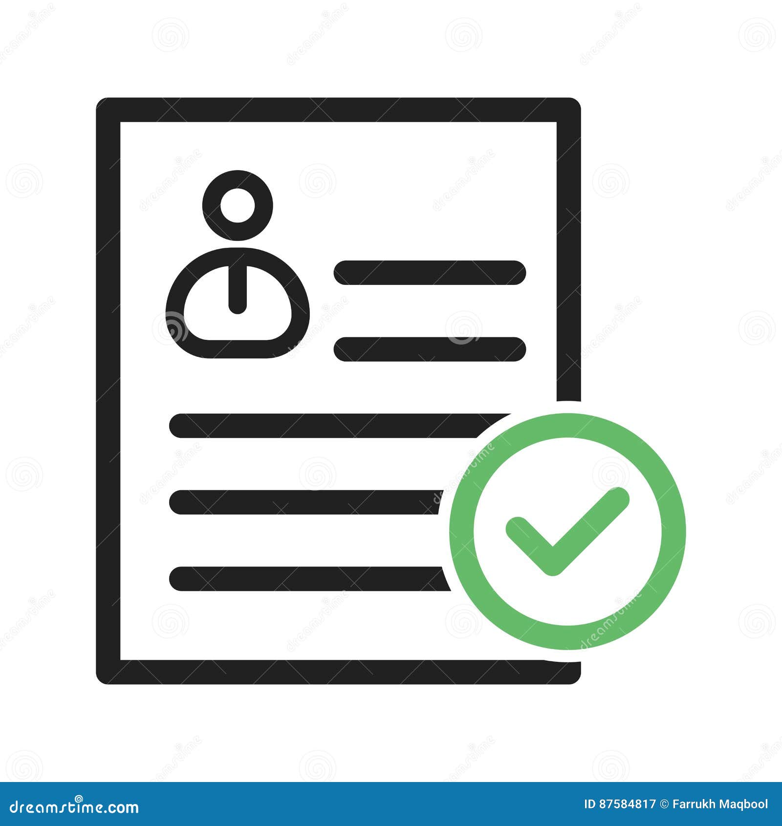 Valid User Profile stock vector. Illustration of icon - 87584817