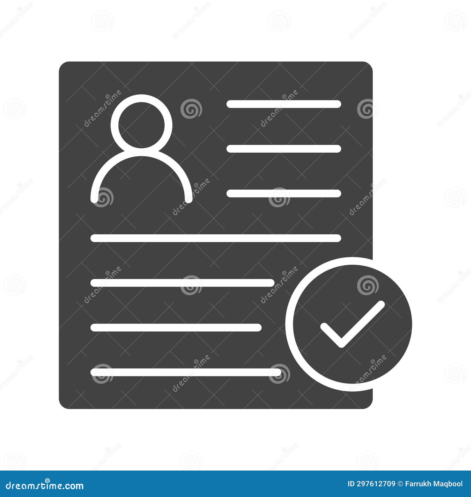 Valid User Profile Icon Vector Image. Stock Illustration - Illustration ...