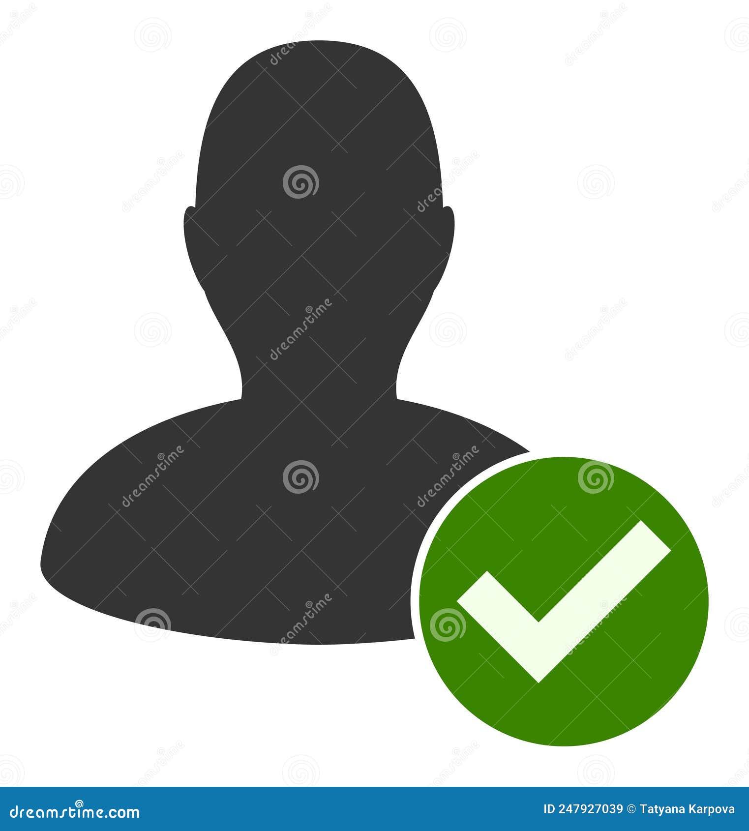 Valid User Icon. Flat Gray Iconic Symbol. Checkmark. Royalty-Free ...