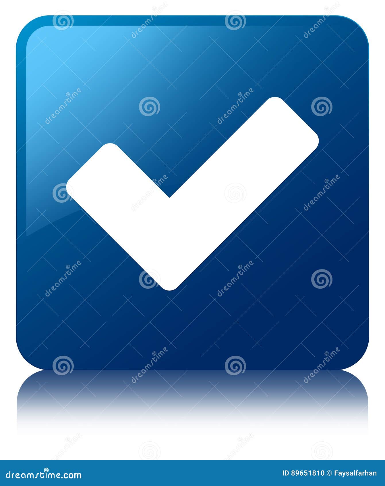 Validate Icon Blue Square Button Stock Illustration - Illustration of ...