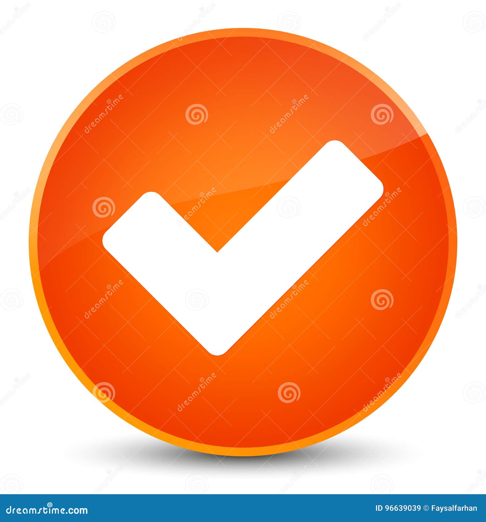 Validate Icon Elegant Orange Round Button Stock Illustration ...