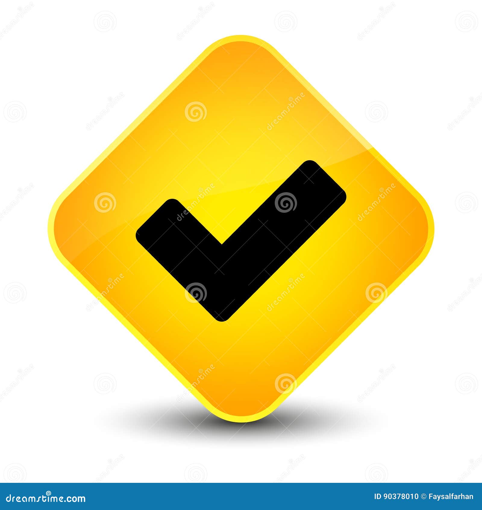 Validate Icon Elegant Yellow Diamond Button Stock Illustration ...