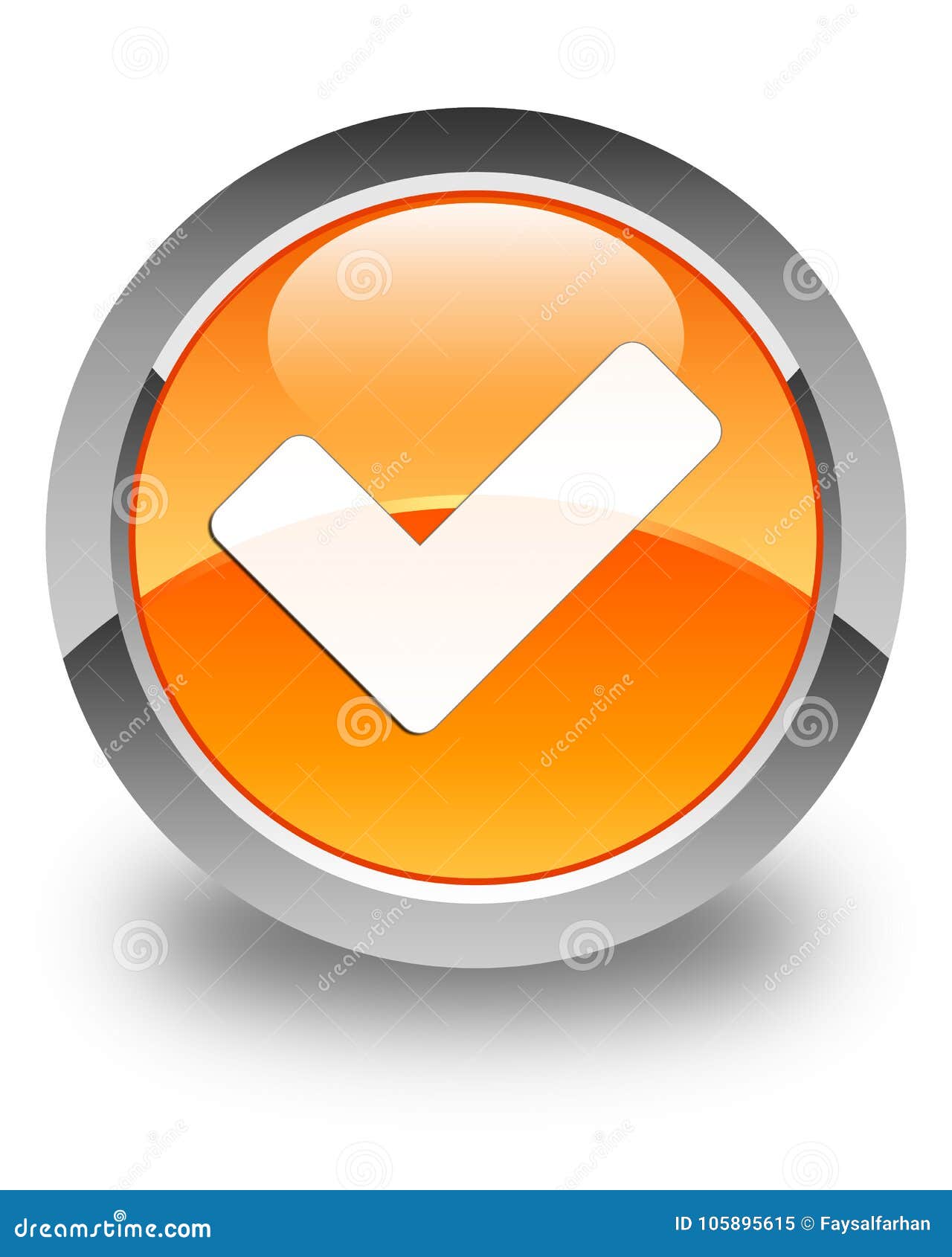 Validate Icon Glossy Orange Round Button Stock Illustration ...