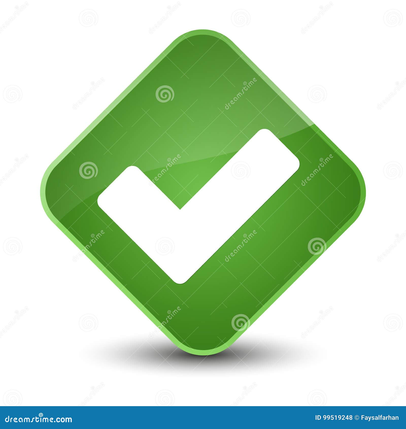 Validate Icon Elegant Soft Green Diamond Button Stock Illustration ...
