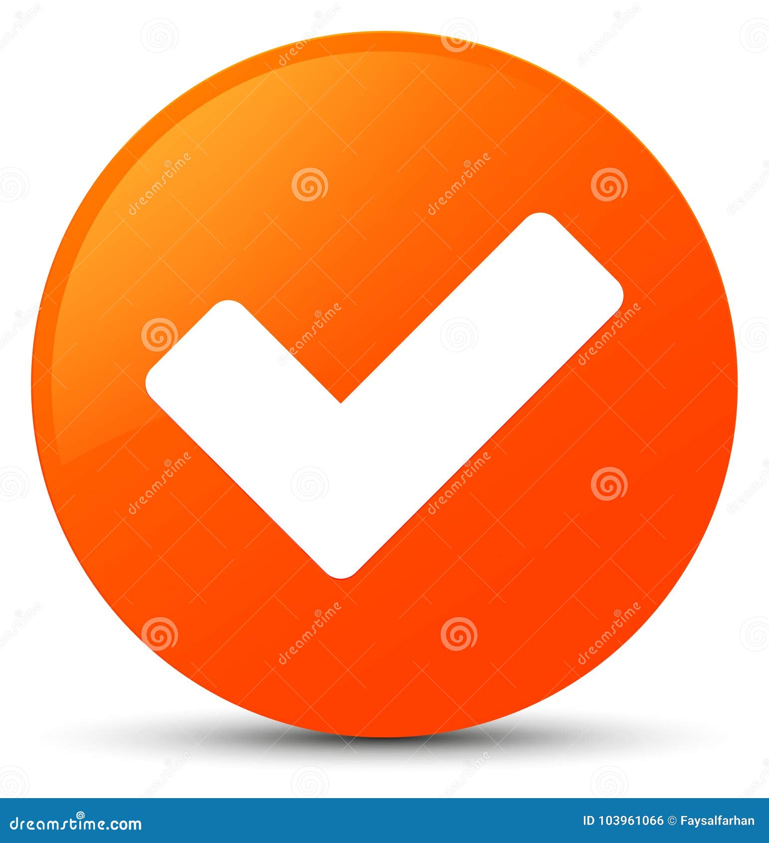 Validate Icon Orange Round Button Stock Illustration - Illustration of ...