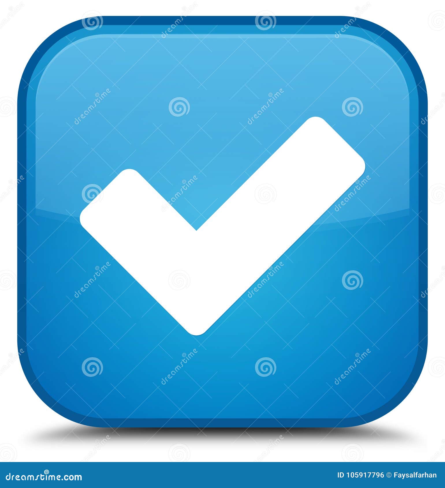 Validate Icon Special Cyan Blue Square Button Stock Illustration ...