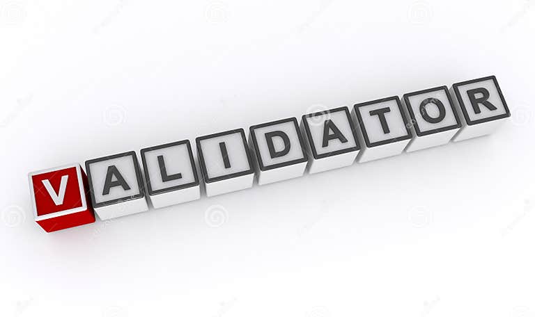 Validate Word Block on White Stock Photo - Image of verification ...