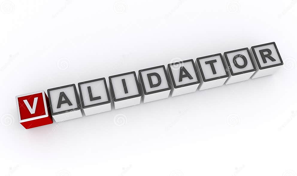 Validate Word Block on White Stock Photo - Image of verification ...