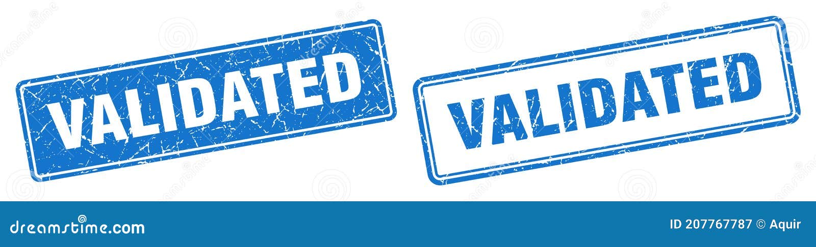 Validated Stamp Set. Validated Square Grunge Sign Stock Vector ...
