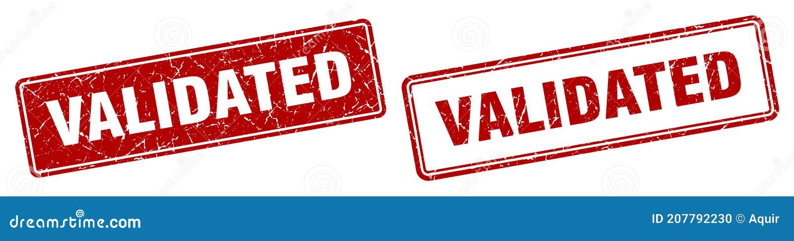 Validated Stamp Set. Validated Square Grunge Sign Stock Vector ...