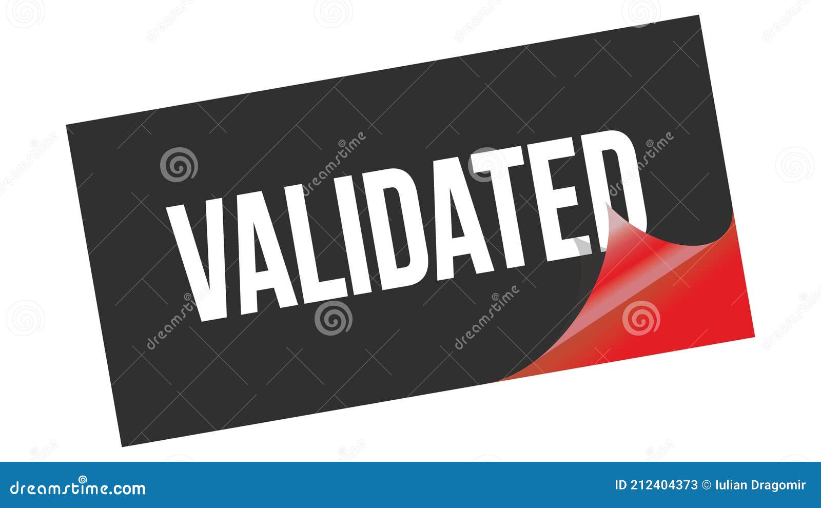 VALIDATED Text on Black Red Sticker Stamp Stock Illustration ...