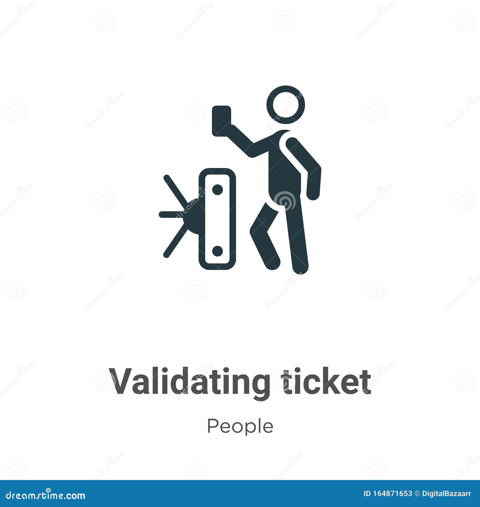 Validating Ticket Vector Icon On White Background. Flat Vector ...