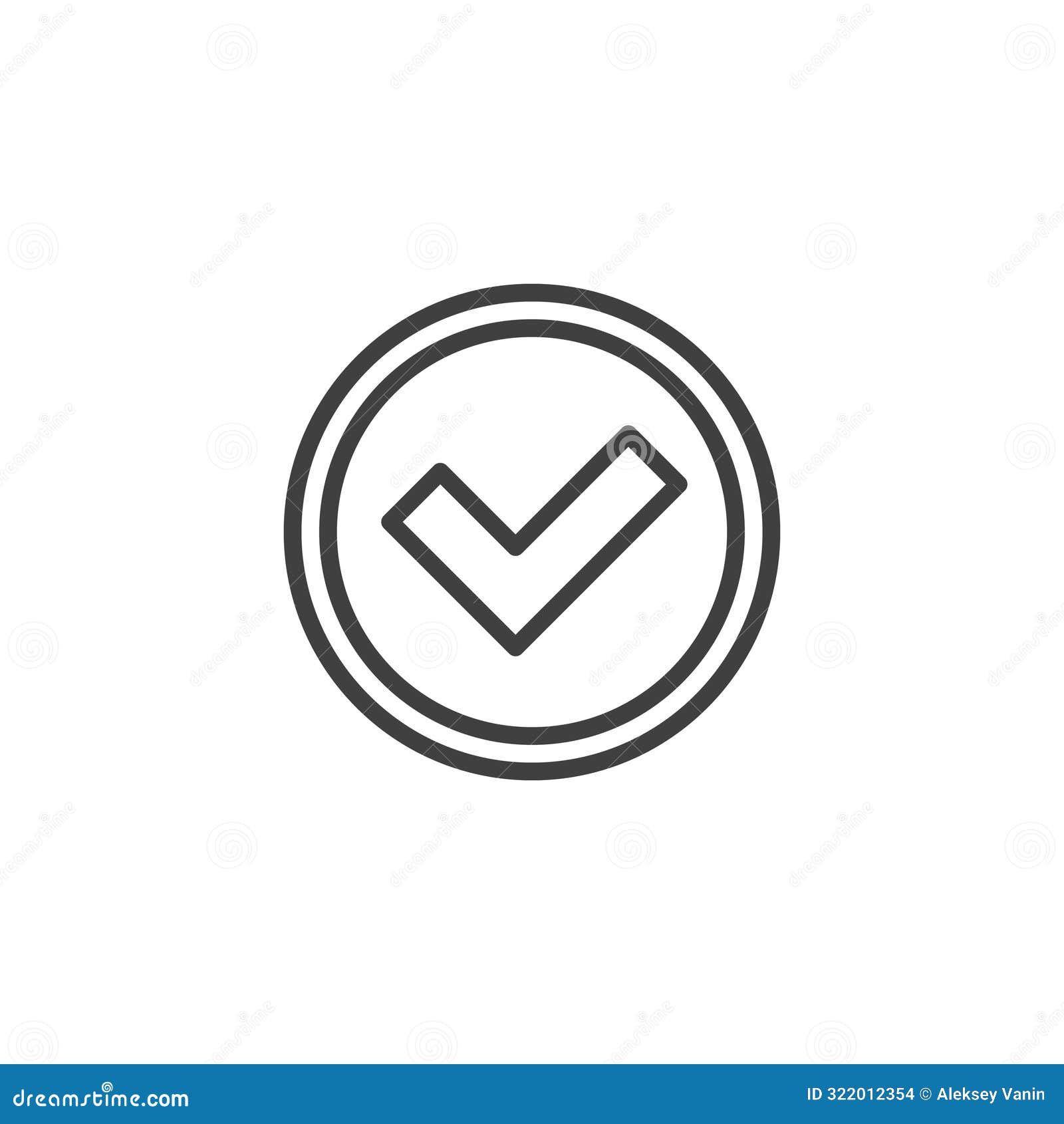 Validation, Approval Line Icon Stock Vector - Illustration of inside ...