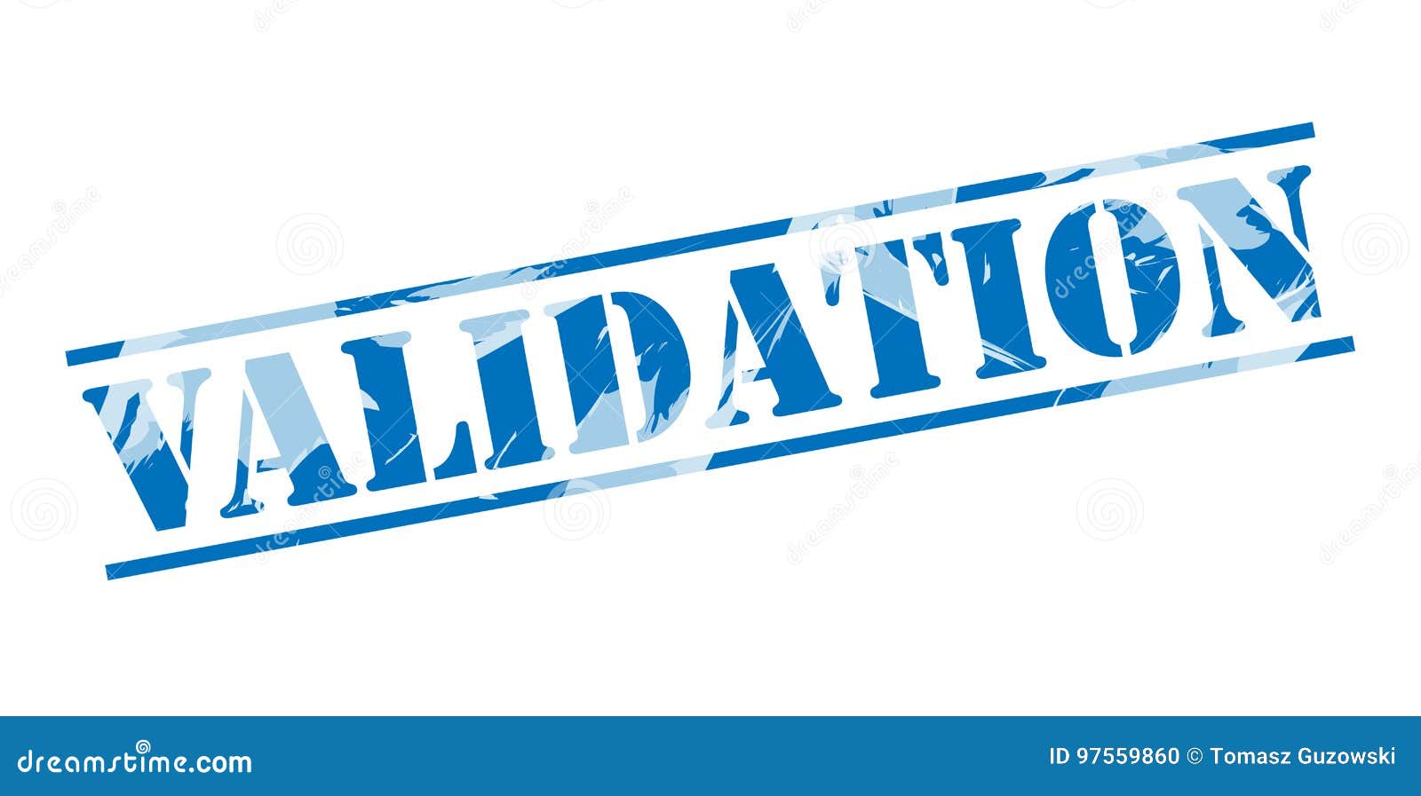 Validation blue stamp stock illustration. Illustration of rubber - 97559860