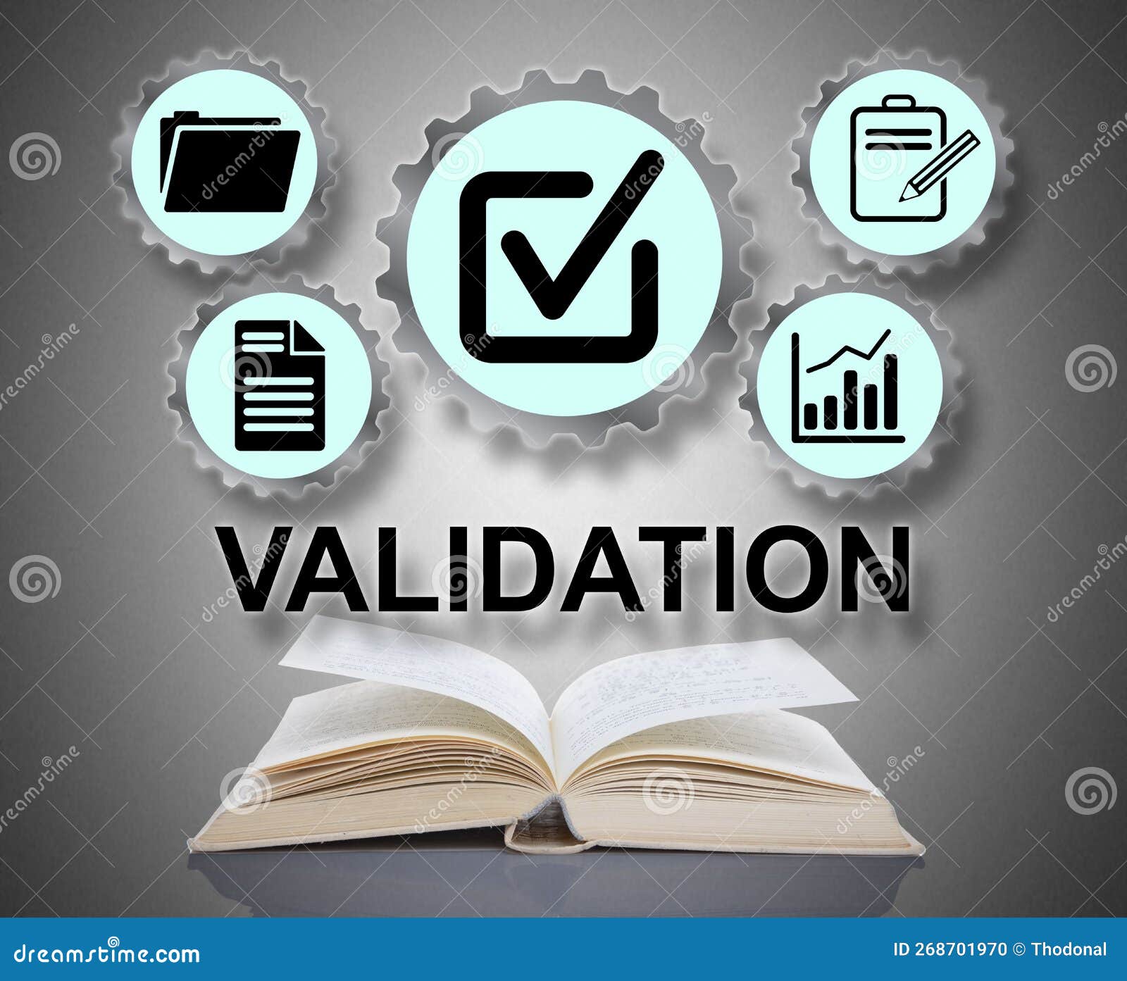 Validation Concept Above a Book Stock Photo - Image of quality, confirm: 268701970