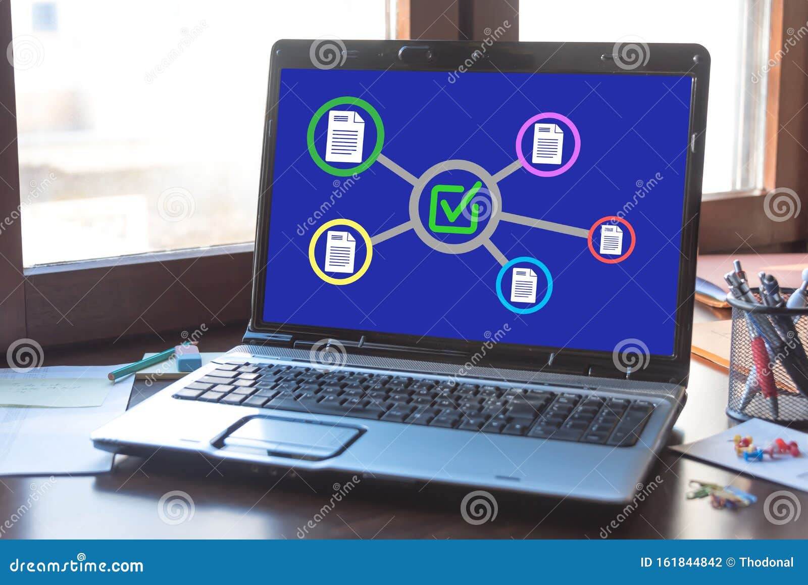 Validation Concept on a Laptop Screen Stock Photo - Image of accept ...
