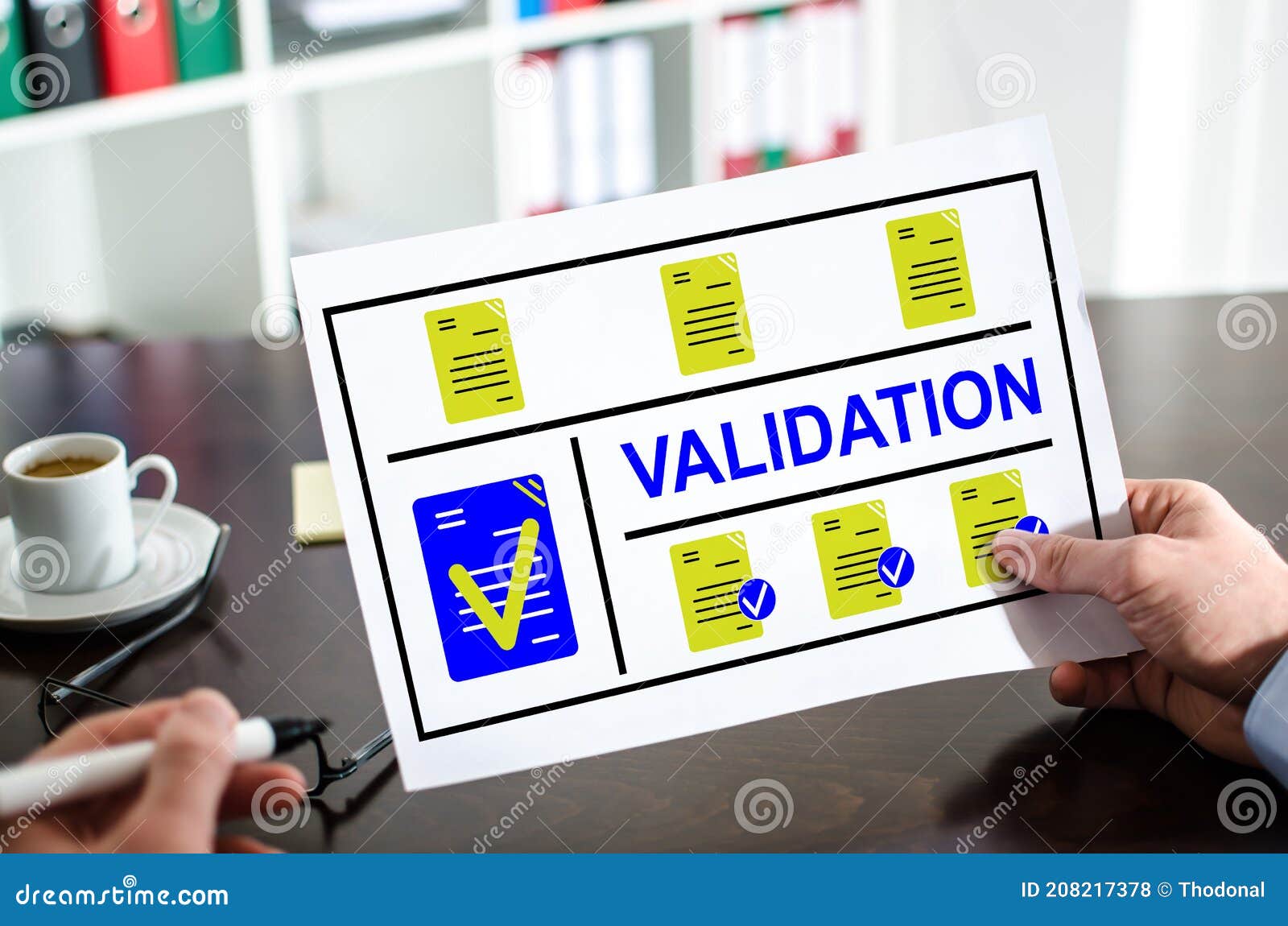Validation Concept on a Paper Stock Photo - Image of hand, office ...