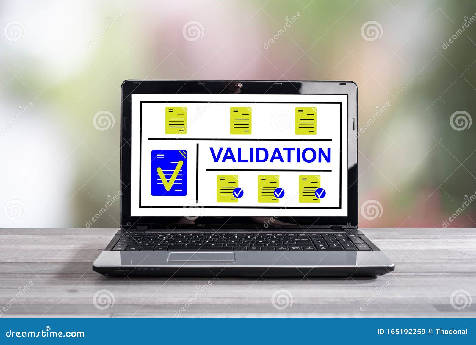 Validation Concept on a Laptop Screen Stock Image - Image of accept ...