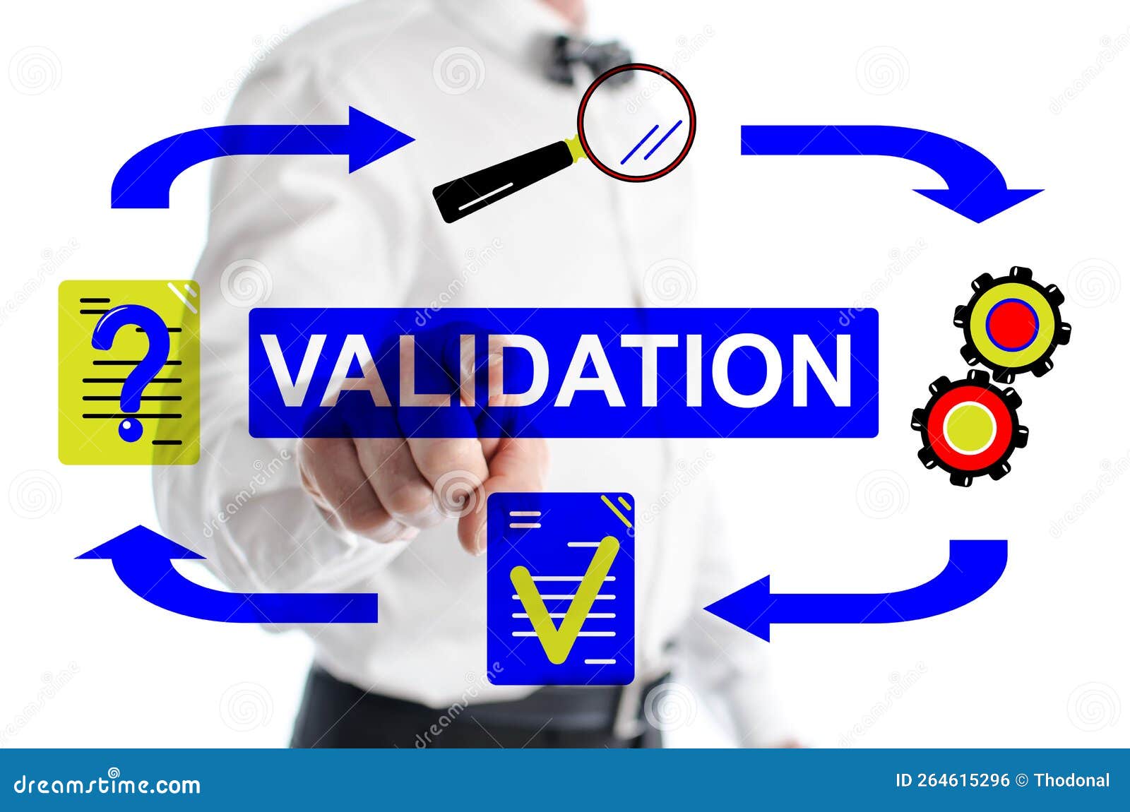 Validation Concept Shown by a Man Stock Illustration - Illustration of ...