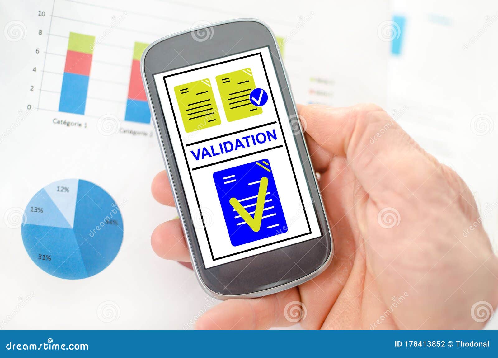 Validation Concept on a Smartphone Stock Illustration - Illustration of ...