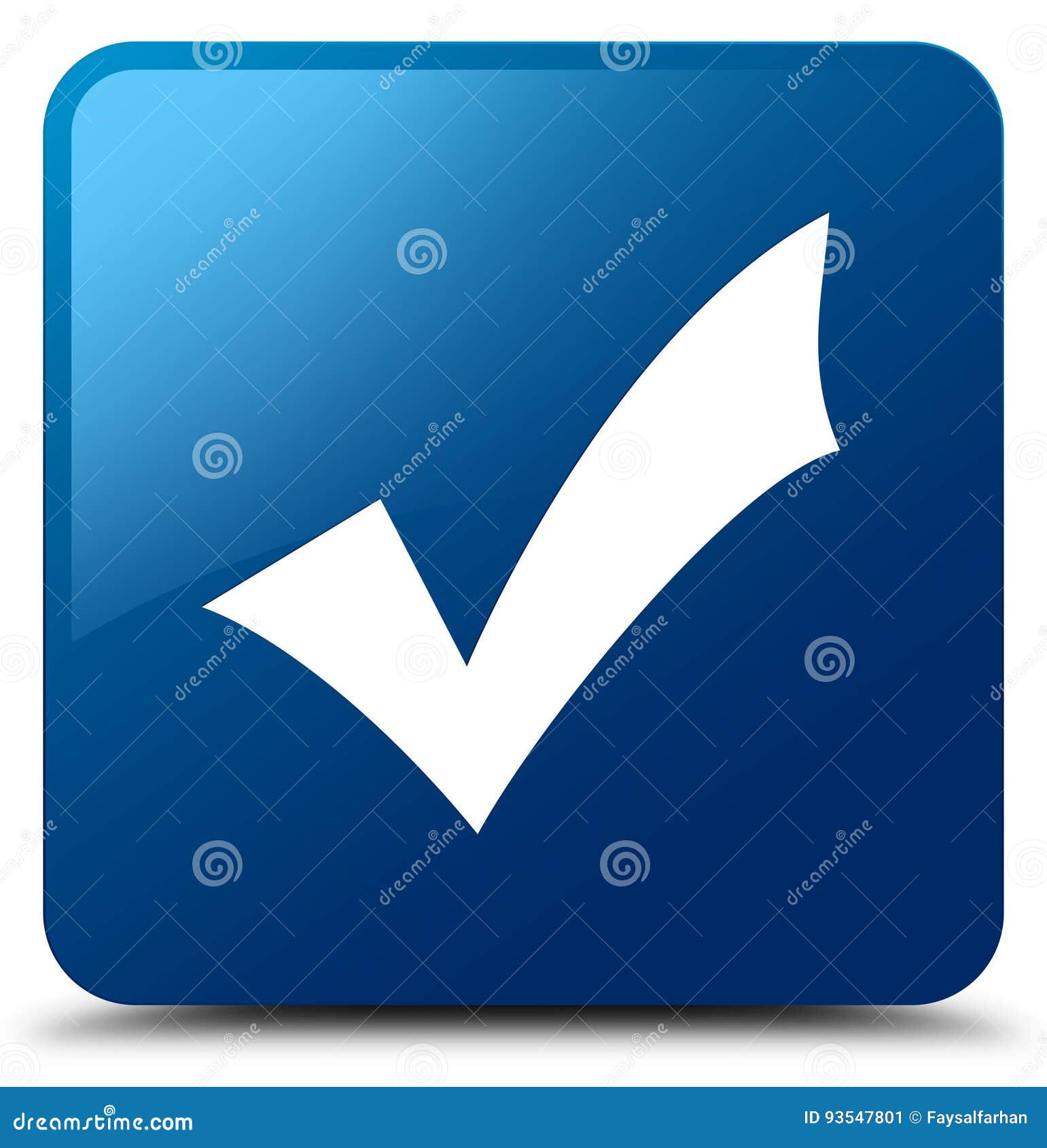 Validation Icon Blue Square Button Stock Illustration - Illustration of ...