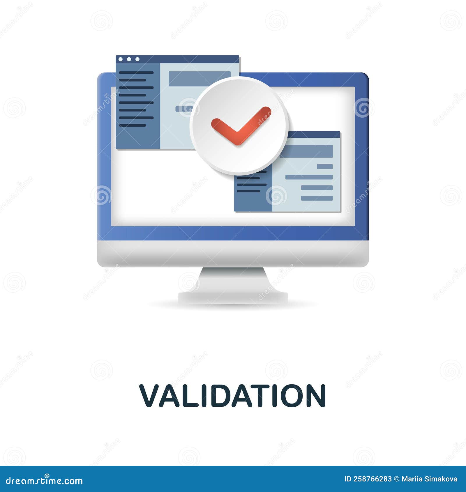 Validation Icon. 3d Illustration from Web Development Collection ... Validation Icon. 3d Illustration from Web Development Collection ...