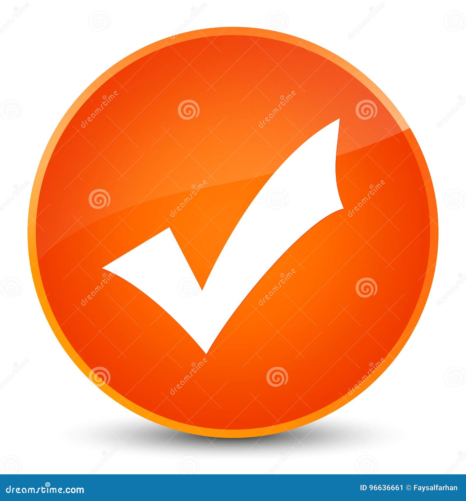 Validation Icon Elegant Orange Round Button Stock Illustration ...