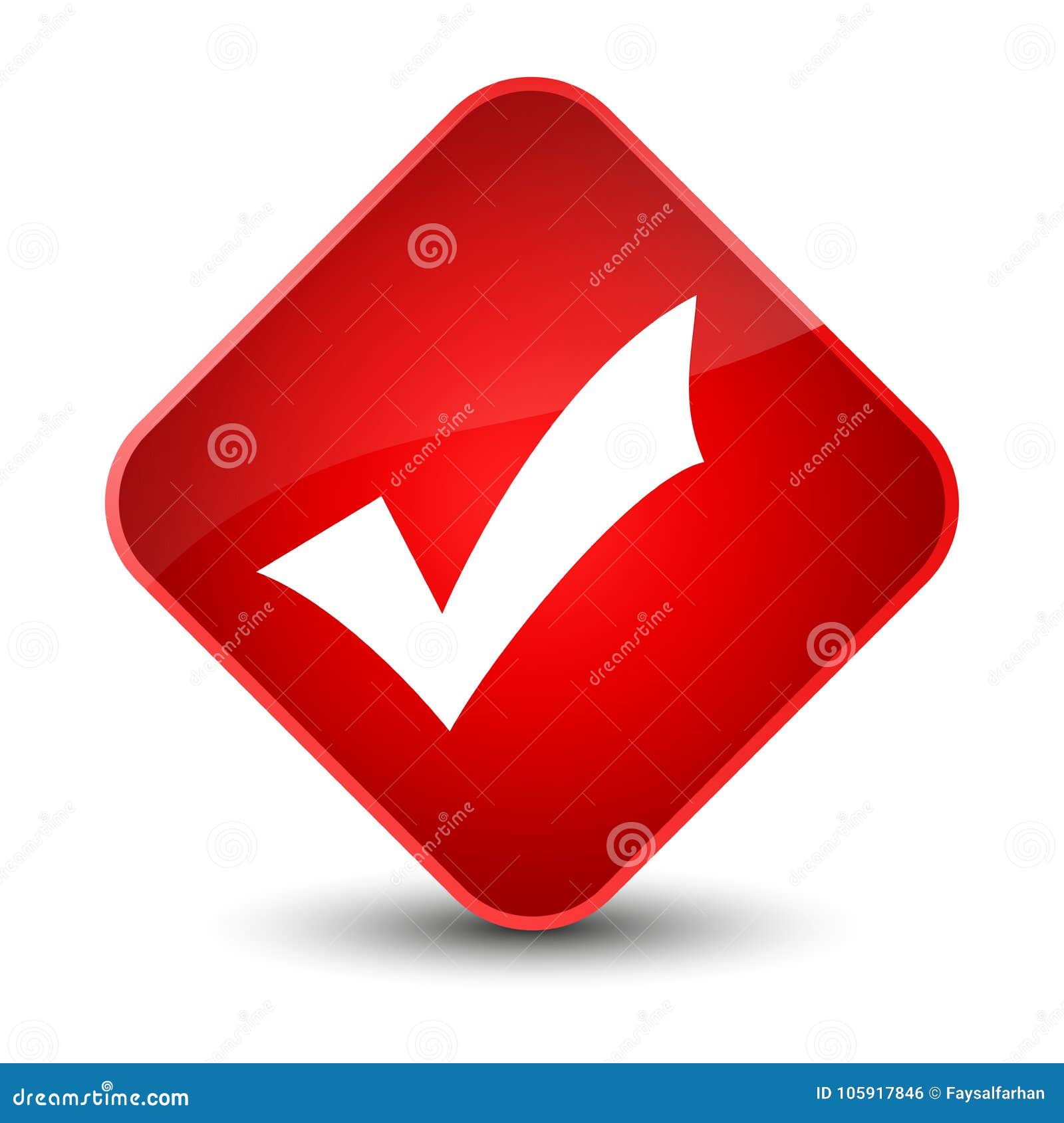 Validation Icon Elegant Red Diamond Button Stock Illustration ...