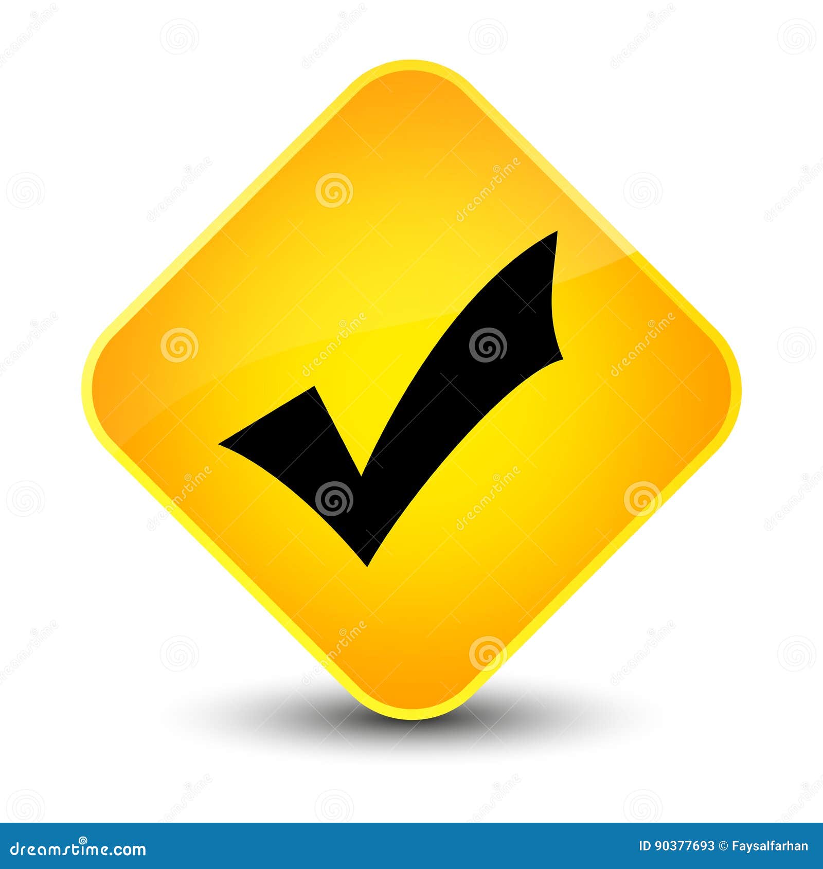 Validation Icon Elegant Yellow Diamond Button Stock Illustration ...