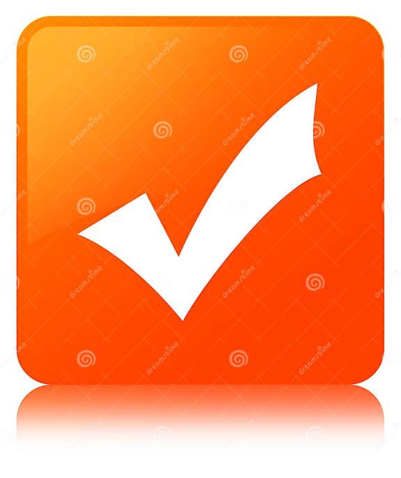 Validation Icon Orange Square Button Stock Illustration - Illustration ...