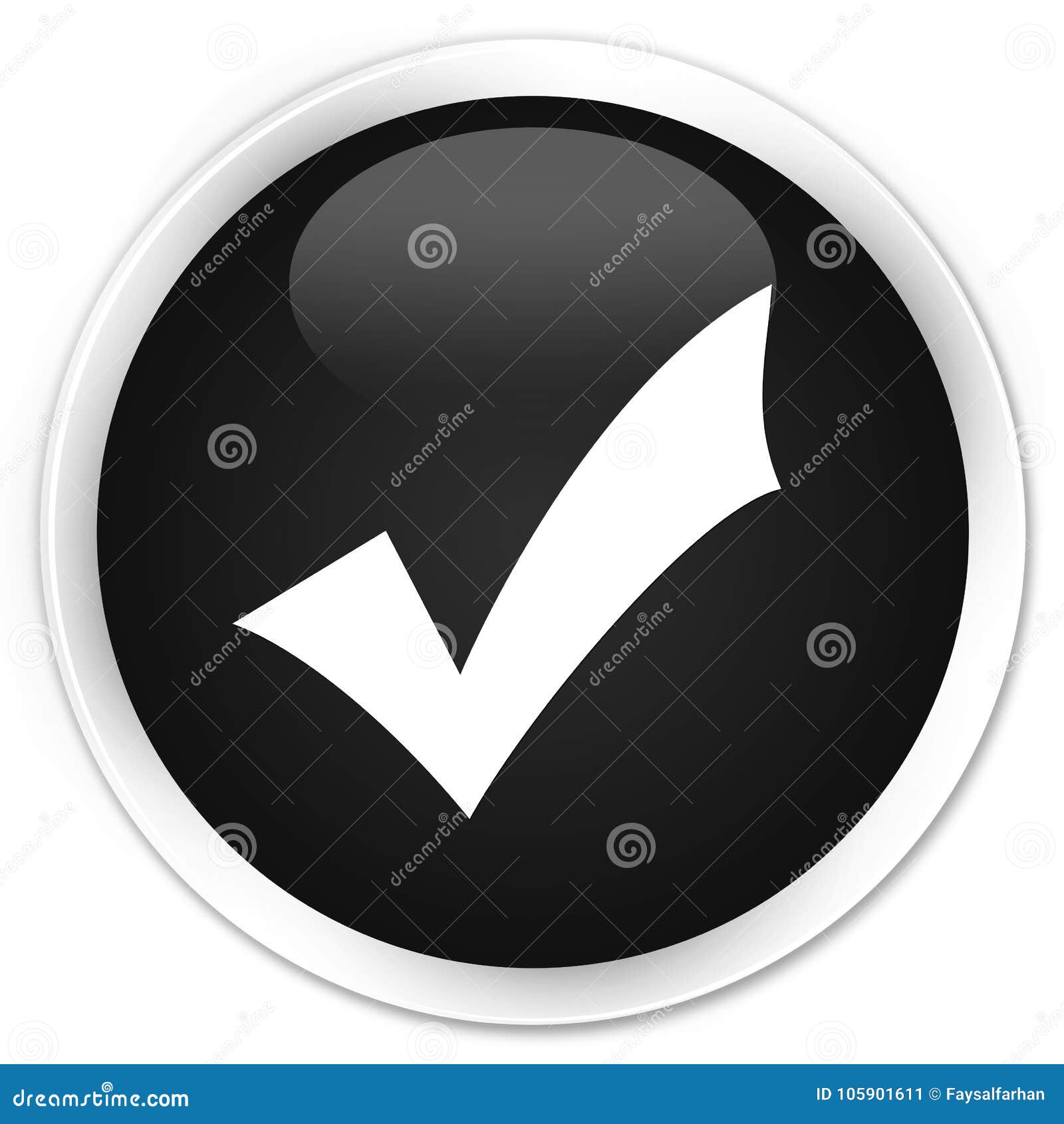 Validation Icon Premium Black Round Button Stock Illustration ...